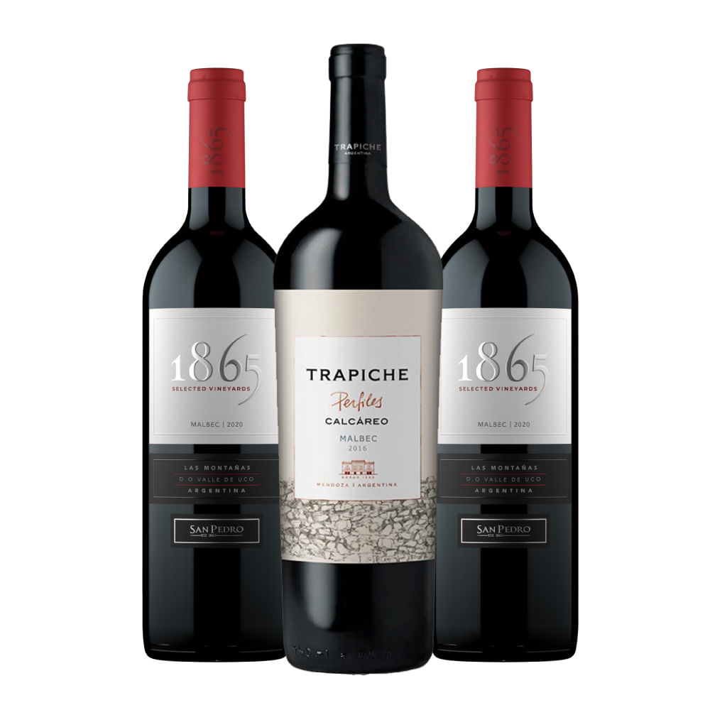 Kit 1865 e Calcareo Malbec - 3 Unidades - TodoVino