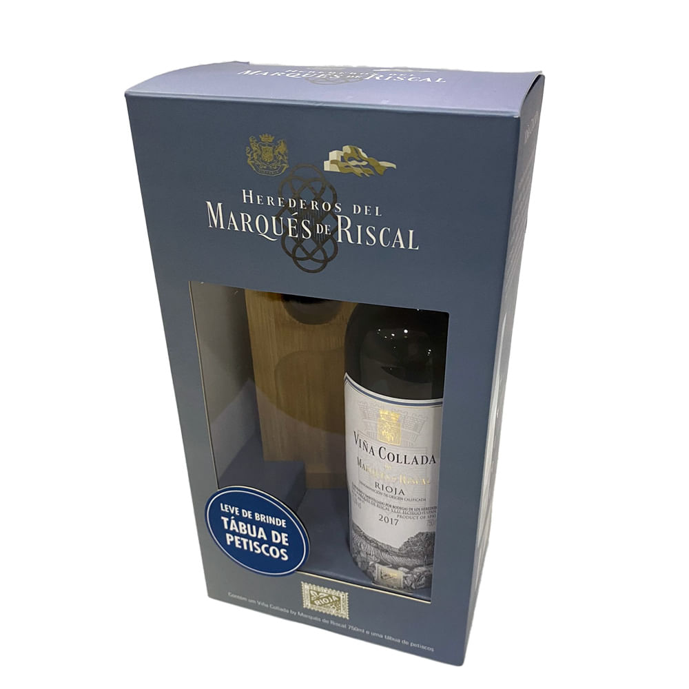 Vinho Tinto Espanhol Vina Collada Marques de Riscal 01 Gf 750 ml e 01 ...