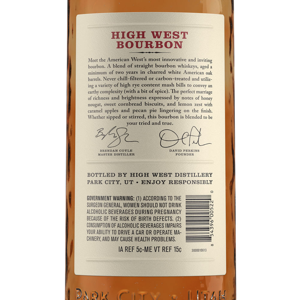 Whiskey Americano High West Bourbon Barrel Select 750ml - TodoVino