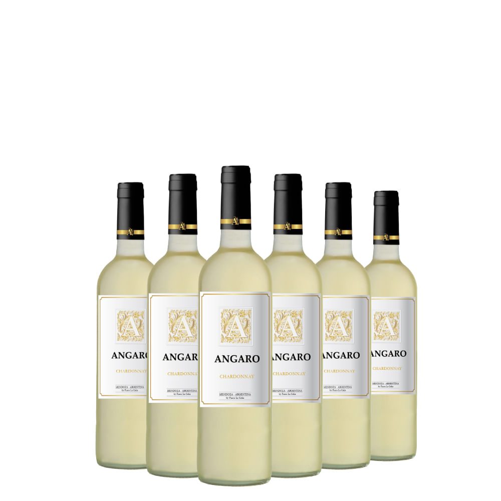 Kit Vinho Argentino Branco Angaro Chardonnay 750ml 06 Unidades - TodoVino