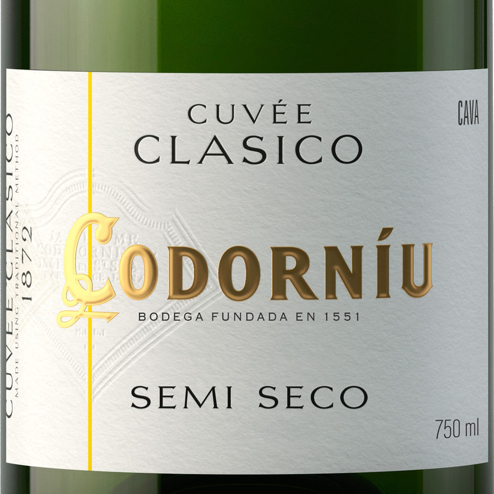 Espumante Cava Codorniu Classico Semi-Sec 750ml - TodoVino
